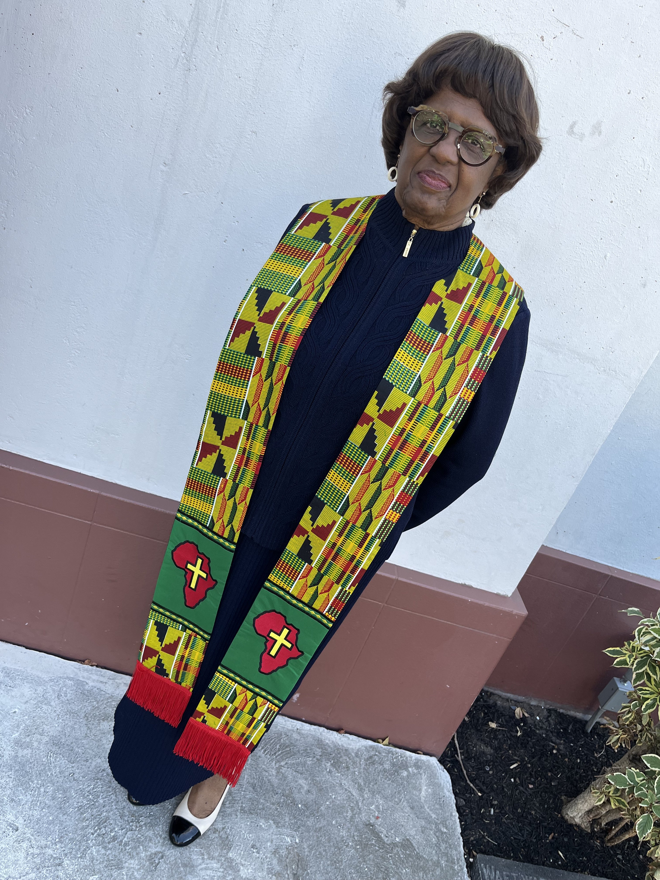 African Print Clergy Stole With Map of Africa and Cross - Etsy