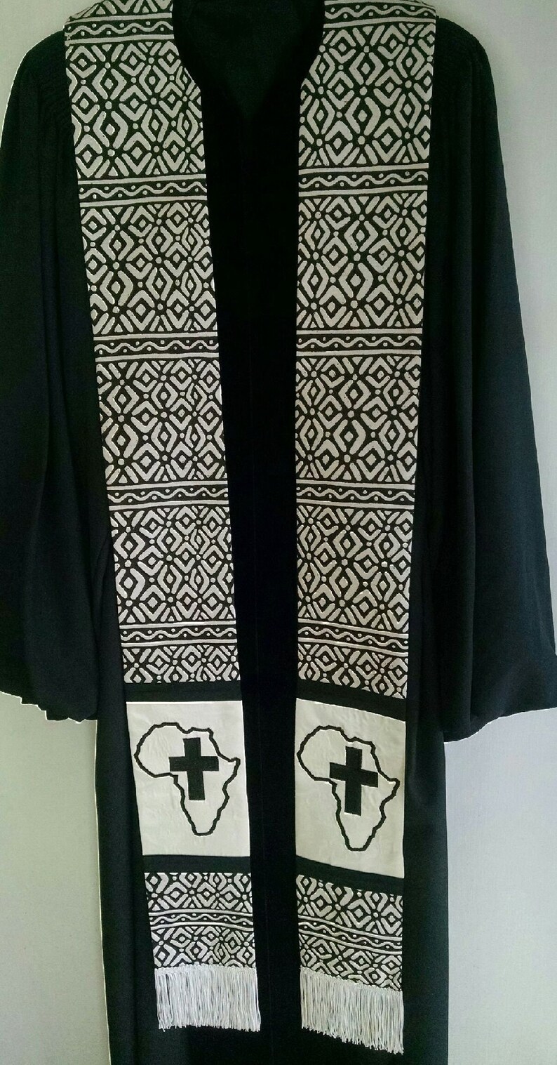 Black and White African Print Clergy Stole - Etsy