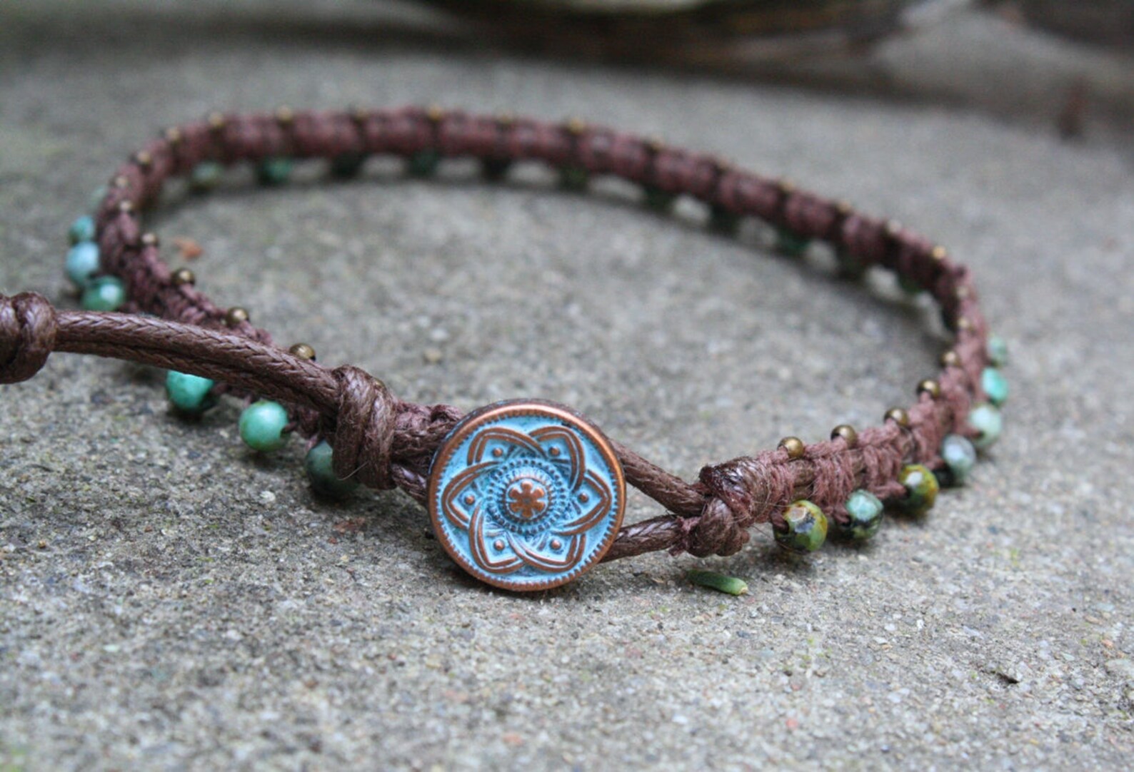 African Turquoise Anklet Macrame Anklet Beaded Macrame - Etsy