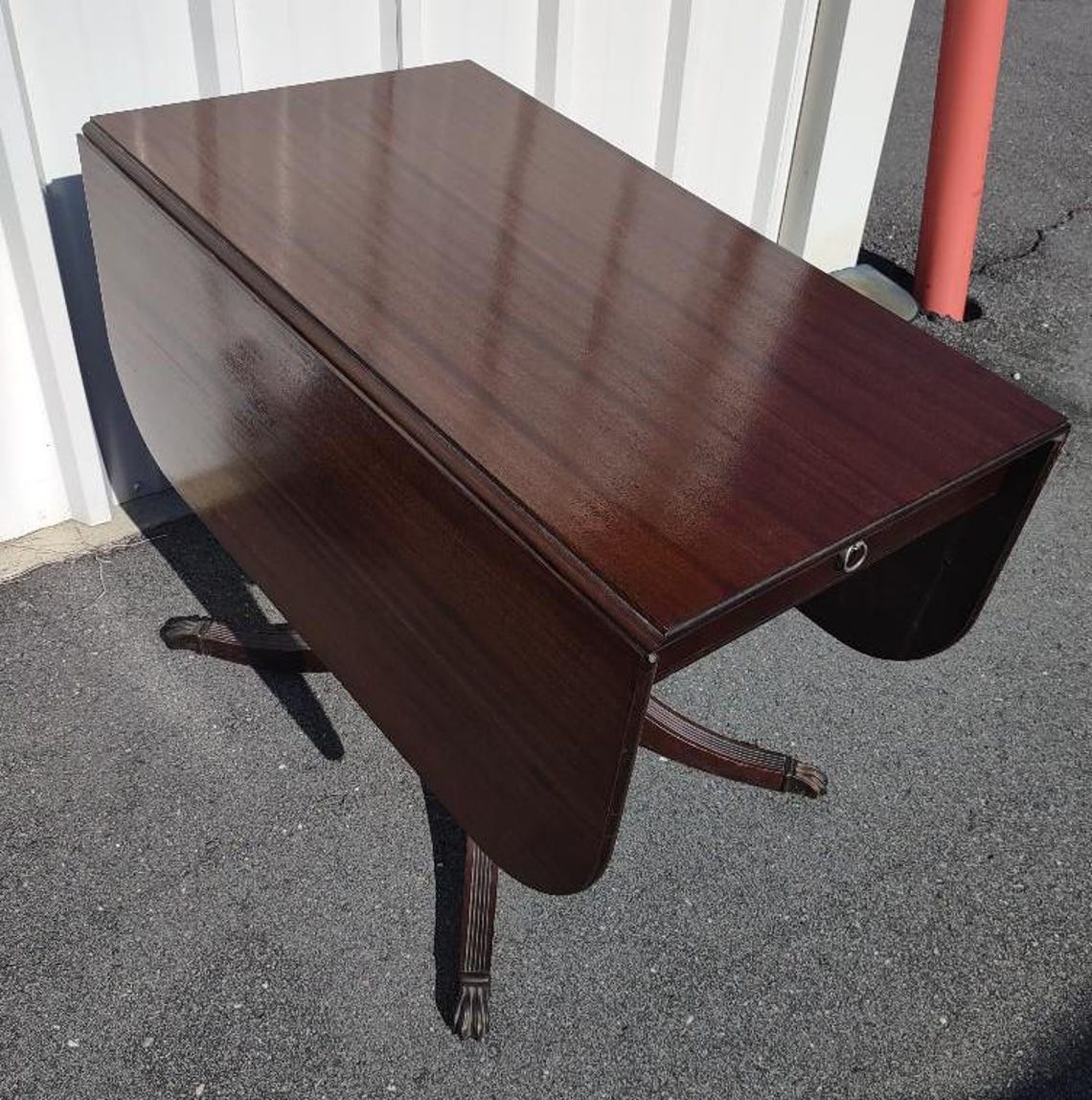 Antique Brandt Duncan Phyfe Style Mahogany Drop Leaf Dining Room ...