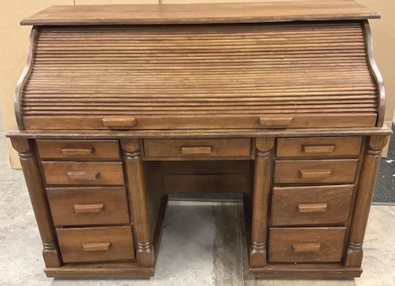 Antique Roll top Desk FREE SHIPPING Etsy