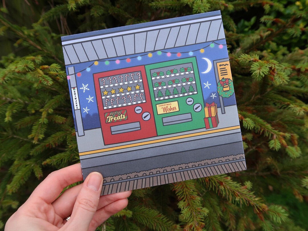 Vending Machines Christmas Card - Japanese Xmas Card - Greetings Cards ...