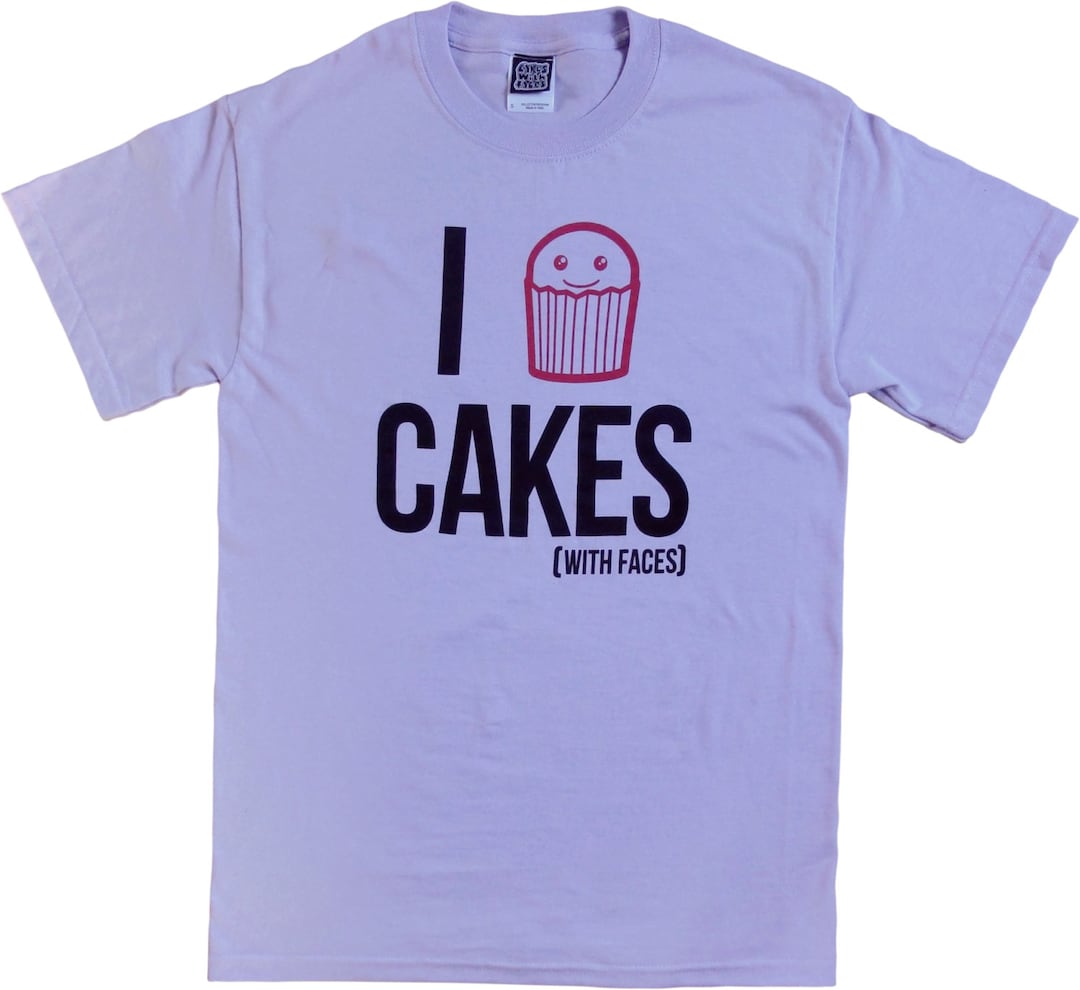 Cakes T-shirt - Pastel Lilac / Purple - I Love Cakes T-shirt - Cute ...