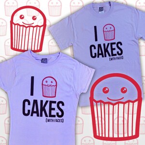 Cakes T-shirt - Pastel Lilac / Purple - I Love Cakes T-shirt - Cute ...