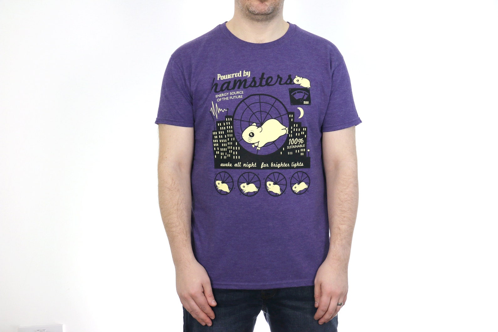 Powered by Hamsters T-shirt Retro Hamster T-shirt Vintage - Etsy