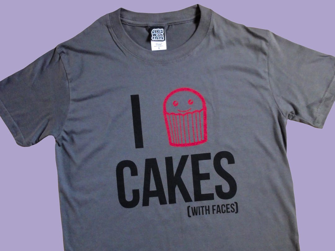 I Love Cakes T-shirt - Charcoal Grey - Mens T-shirt - Ladies T-shirt ...