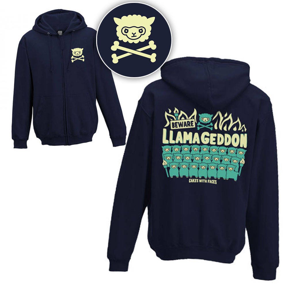 Llamageddon Zip-up Hoodie Llama Hoodie Funny Hoodies | Etsy