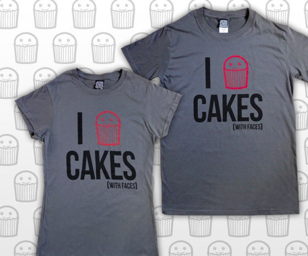 I Love Cakes T-shirt Charcoal Grey Mens T-shirt Ladies T-shirt Funny T ...