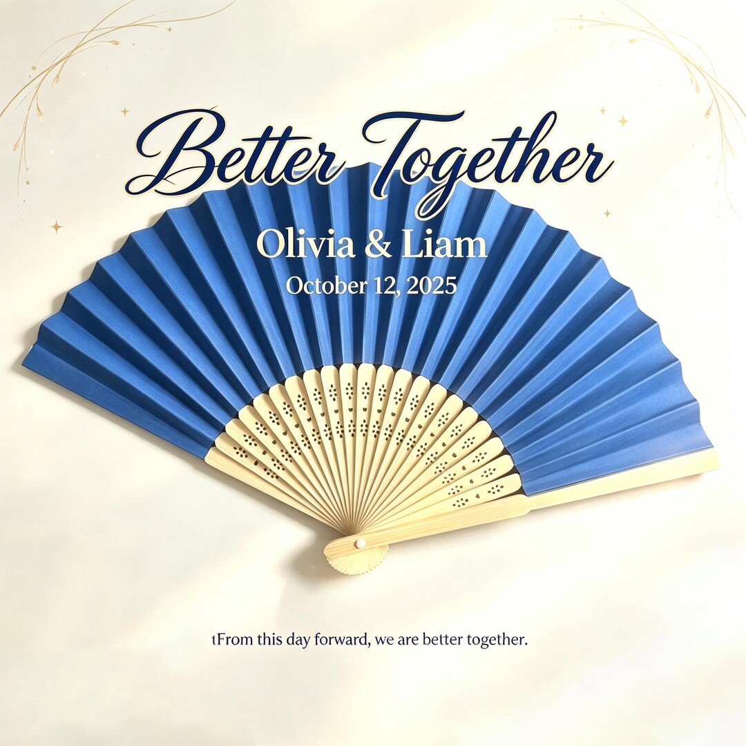 Personalized Wedding Hand Fans for Guests, Custom Paper Folding Fan ...