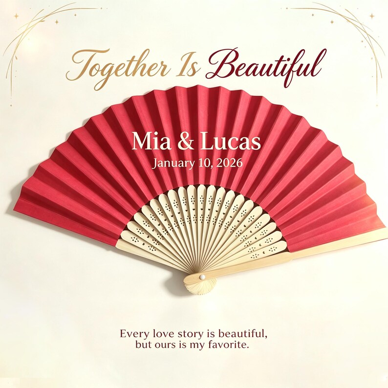 Personalized Wedding Hand Fans for Guests, Custom Paper Folding Fan ...
