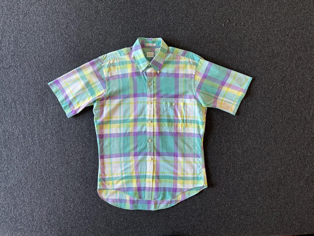 Vintage Brooks Brothers BROOKSGATE All Cotton Multicolored Plaid Trad ...