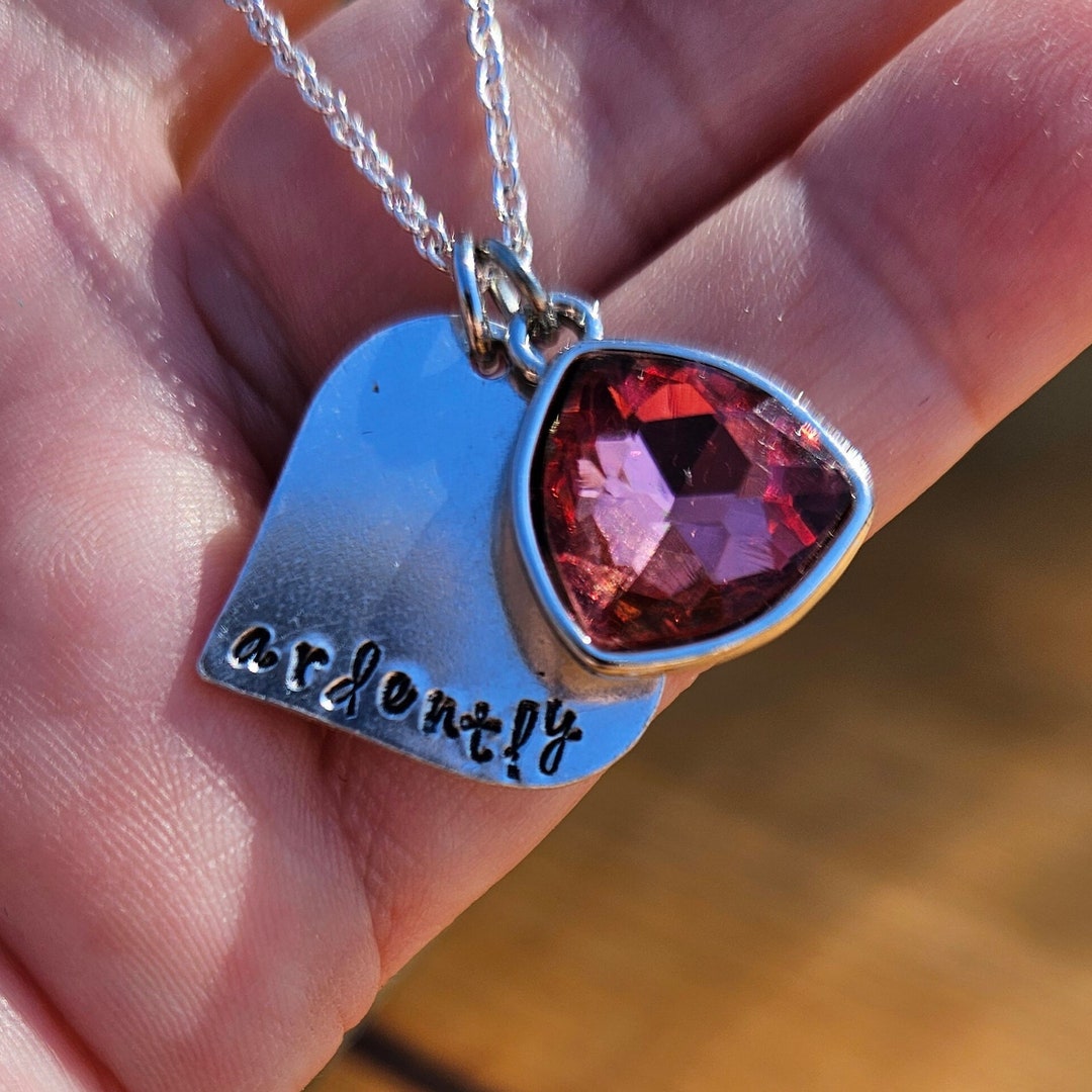 Rhinestone Pendant Always - Forever - Ardently Metal Stamped Pendant 21 ...