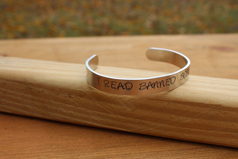 I Read Banned Books Metal Stamped Cuff Bracelet - Etsy