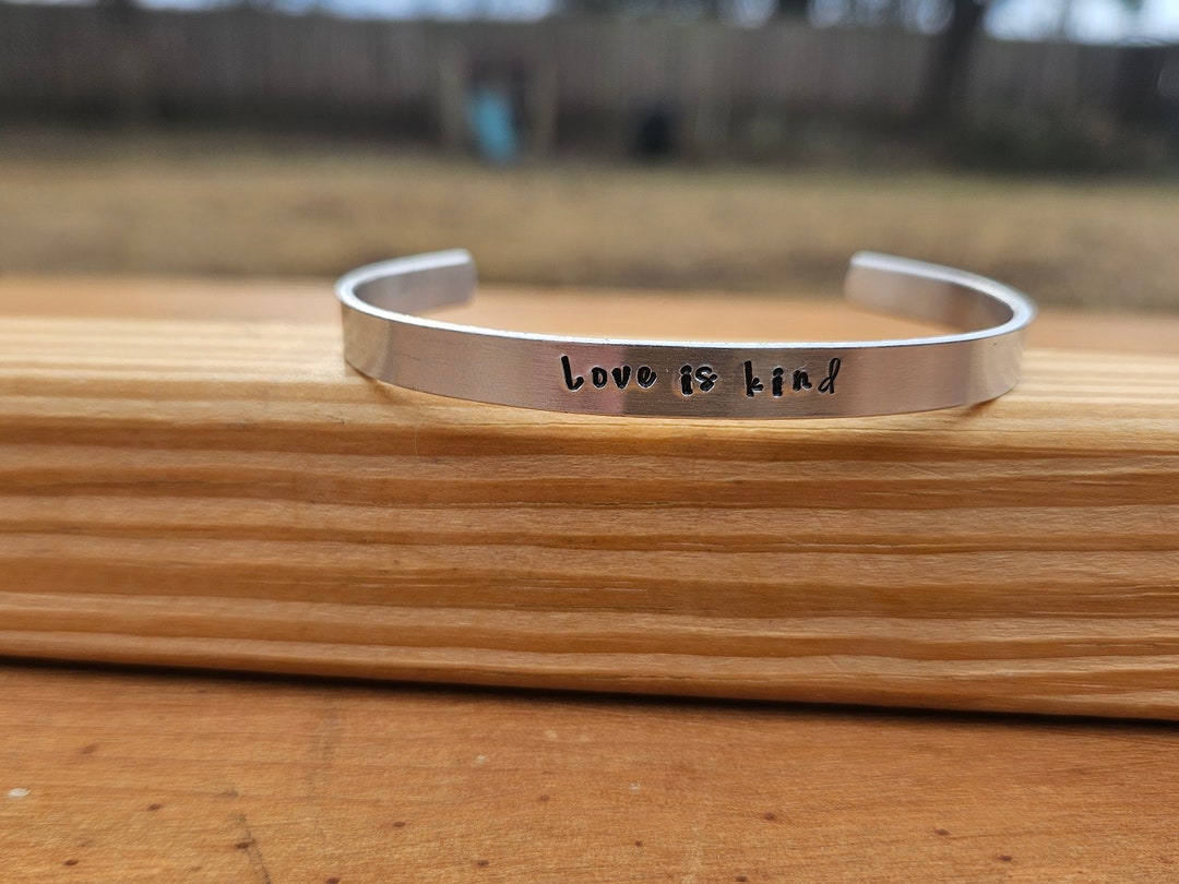 Love is Kind - 1 Corinthians 13:4-8 Metal Stamped Bible Verse Cuff ...