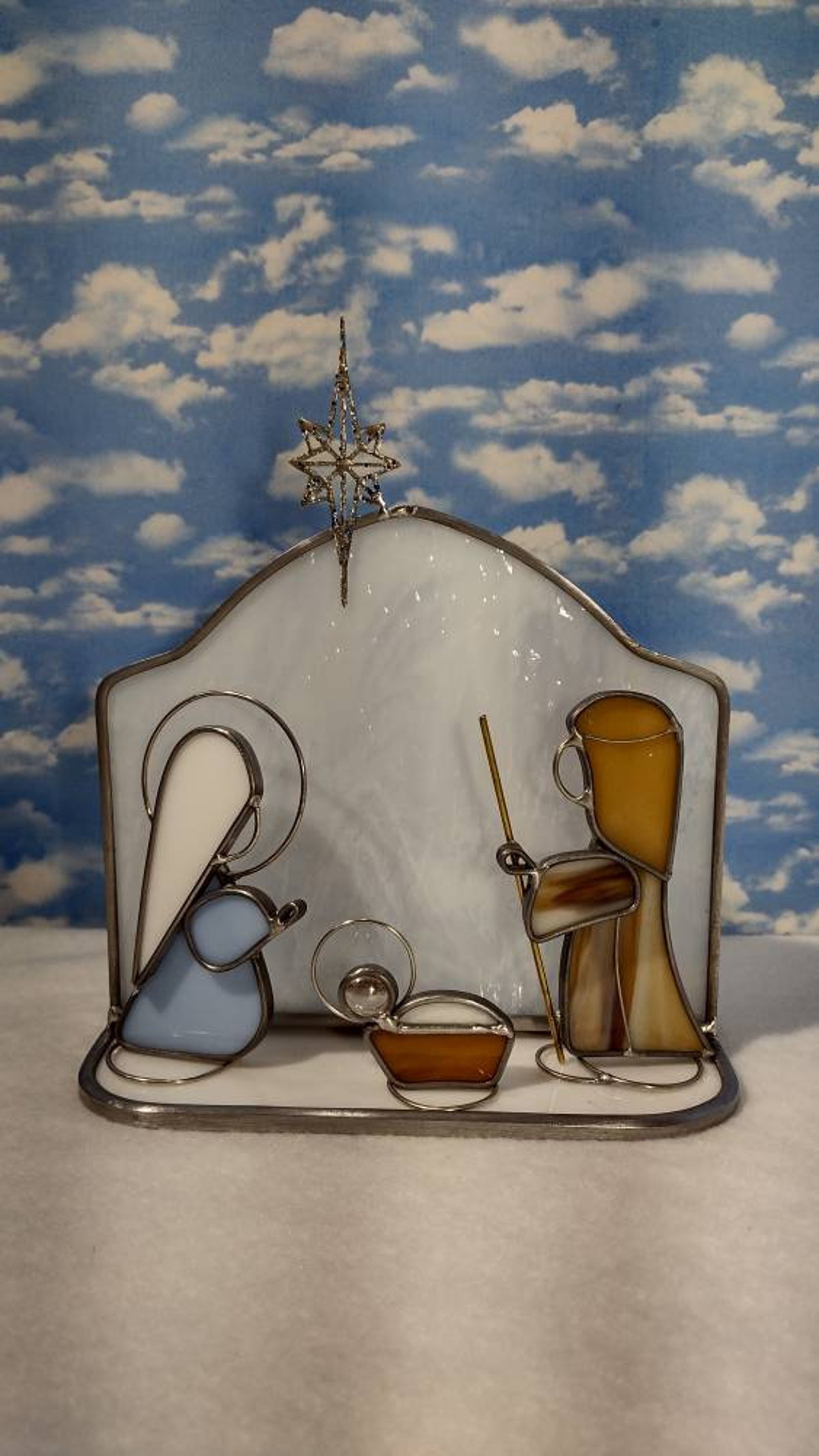 Nativity Set Nineteen Piece Stained Glass Handmade Cresh - Etsy