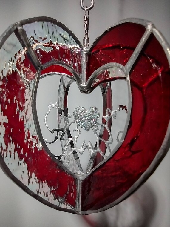 Heart Sphere in Stained Glass - Etsy