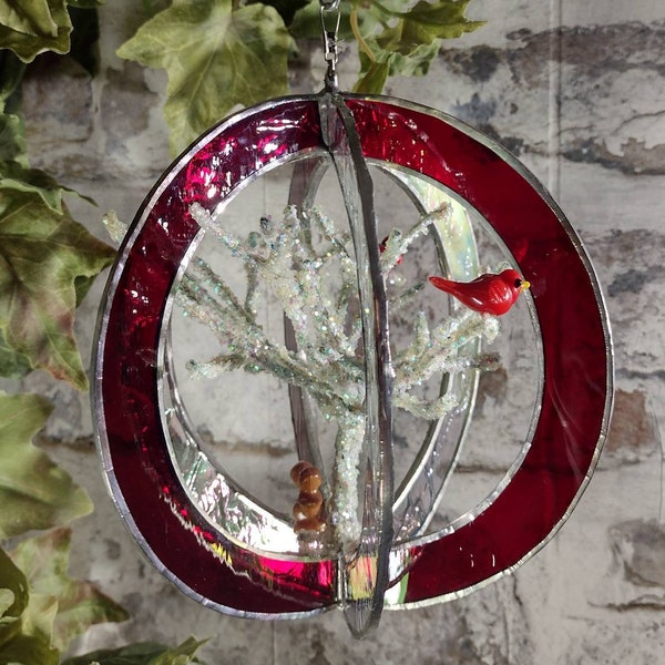 Stained Glass Cardinals in Tree Pattern - Etsy