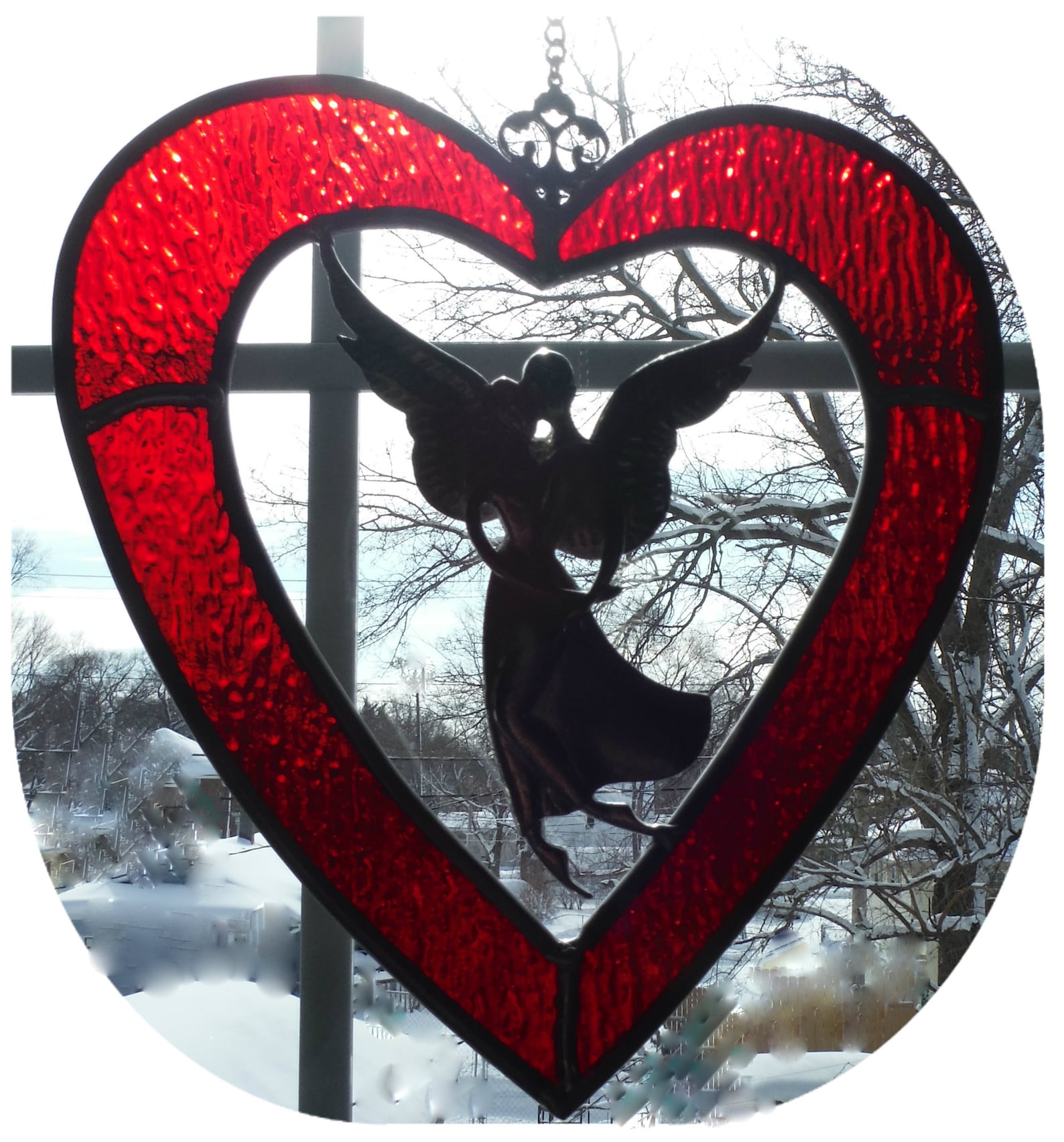 Red Heart With Open Center Displaying Embracing Couple - Etsy