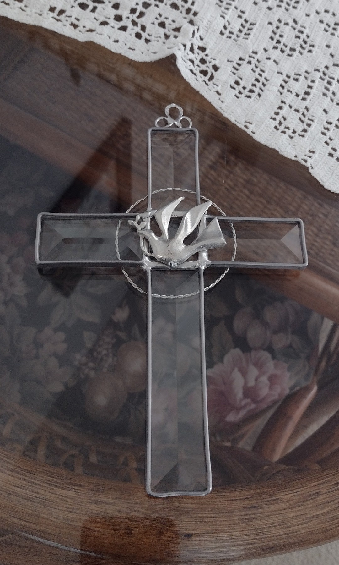 Bevel Cross With Dove Center - Etsy