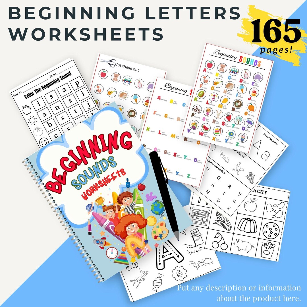 Kindergarten Beginning Letter Sounds Workbook 165-page Phonics and ...