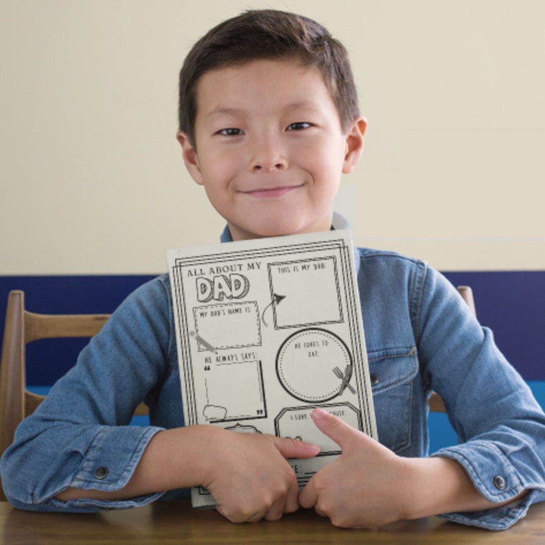 Father's Day Printable: 'all About My Dad' Worksheet for Kids Heartfelt ...