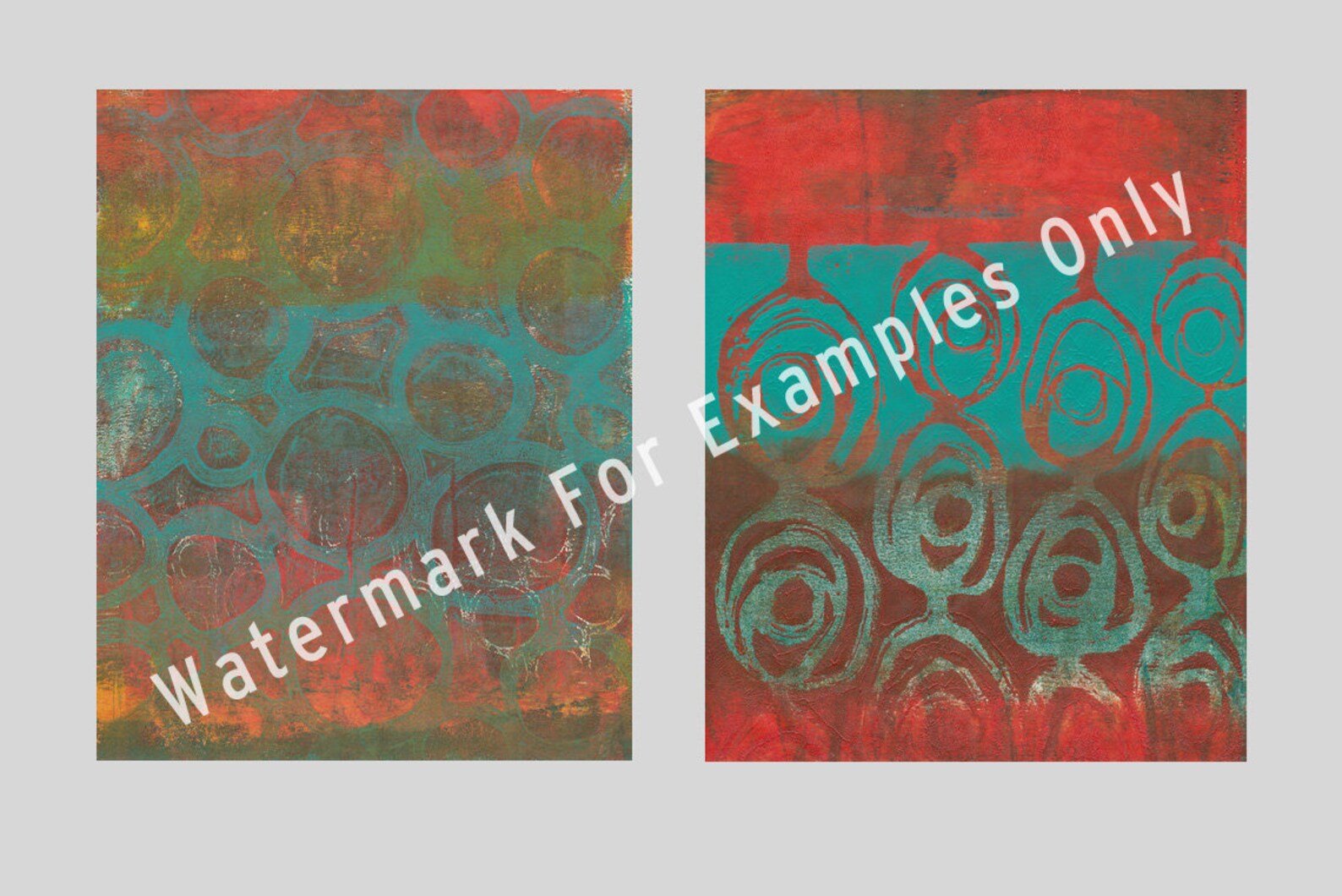 Gelli Texture Pages Set in Bright Earthy Hues, Printable Papers ...