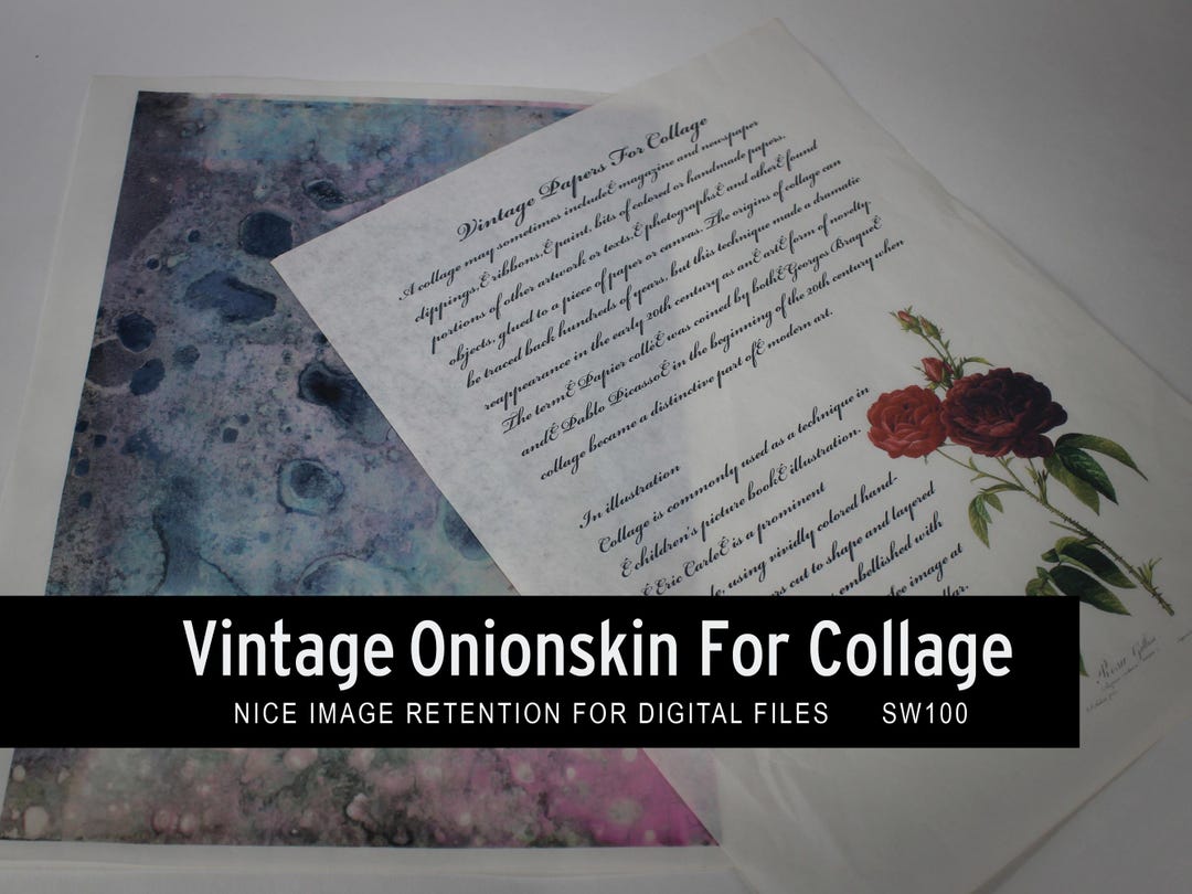 Vintage Onion Skin Paper | Rich Inkjet for Collage, Journaling, Mixed ...
