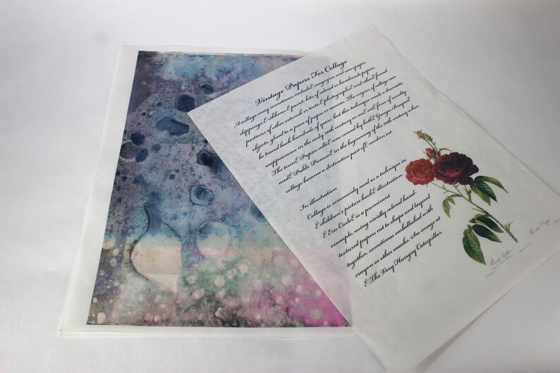 Vintage Onion Skin Paper Sheets, 8.5x11 Typewriter Pages for Collage ...