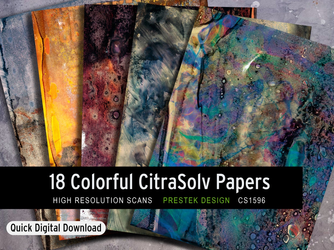 Citra Solv Printable Texture Set for Download, Colorful Digital Paper ...
