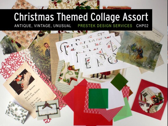 Christmas Themed Ephemera Pack Papers for Collage Vintage - Etsy