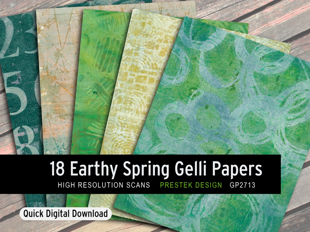 Earthy Spring Hues Gelli Texture Pages Set, Printable Papers Collection ...