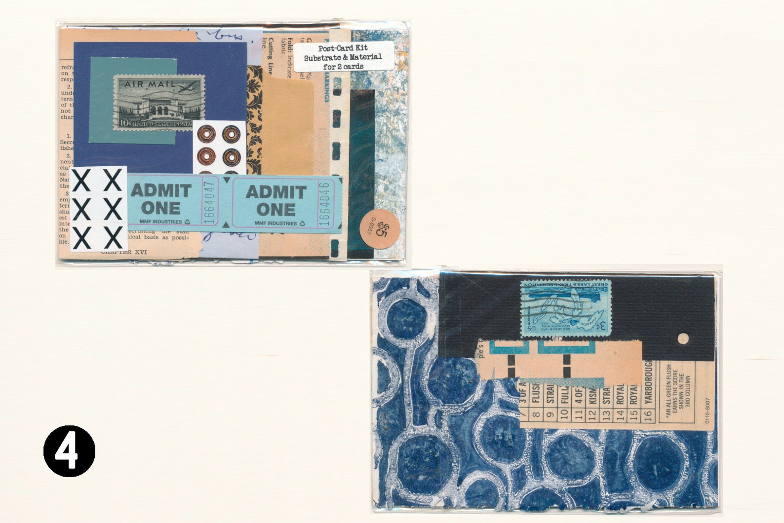 Collage Postcard Kits for Travel, Entertainment. Mixed Media Just Add ...
