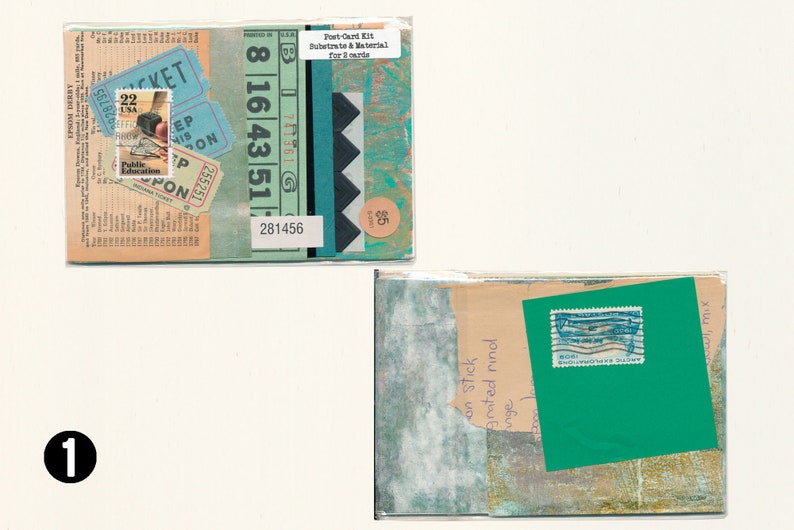 Collage Postcard Kits for Travel, Entertainment. Mixed Media Just Add ...