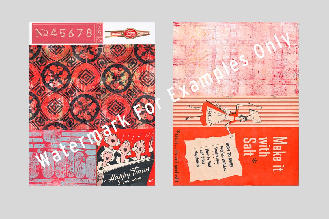 Color Themed Papers With Digital Ephemera, Print on Demand, Printable ...