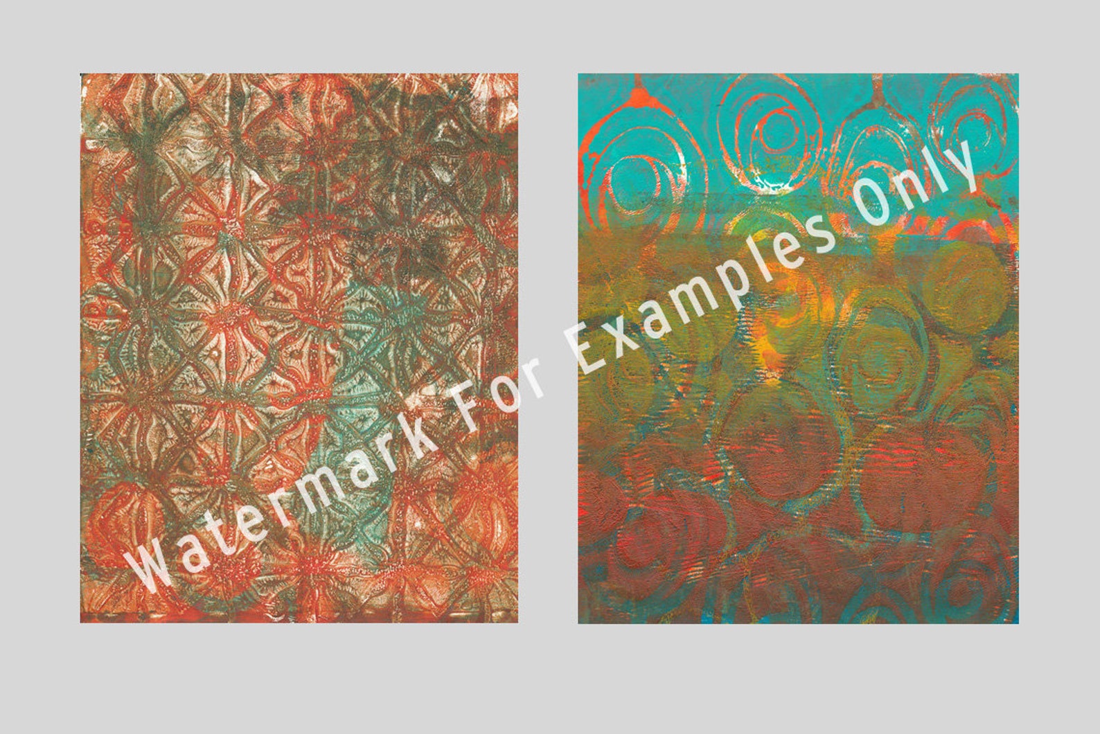 Gelli Texture Pages Set in Bright Earthy Hues, Printable Papers ...