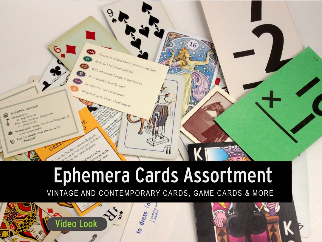 Vintage Cards Ephemera, Playing Cards Saying/wisdom Cards & More - Etsy