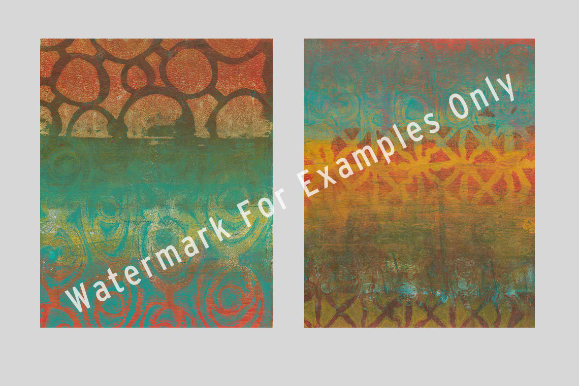 Gelli Texture Pages Set in Bright Earthy Hues, Printable Papers ...