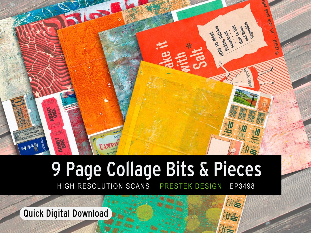 Color Themed Papers With Digital Ephemera, Print on Demand, Printable ...