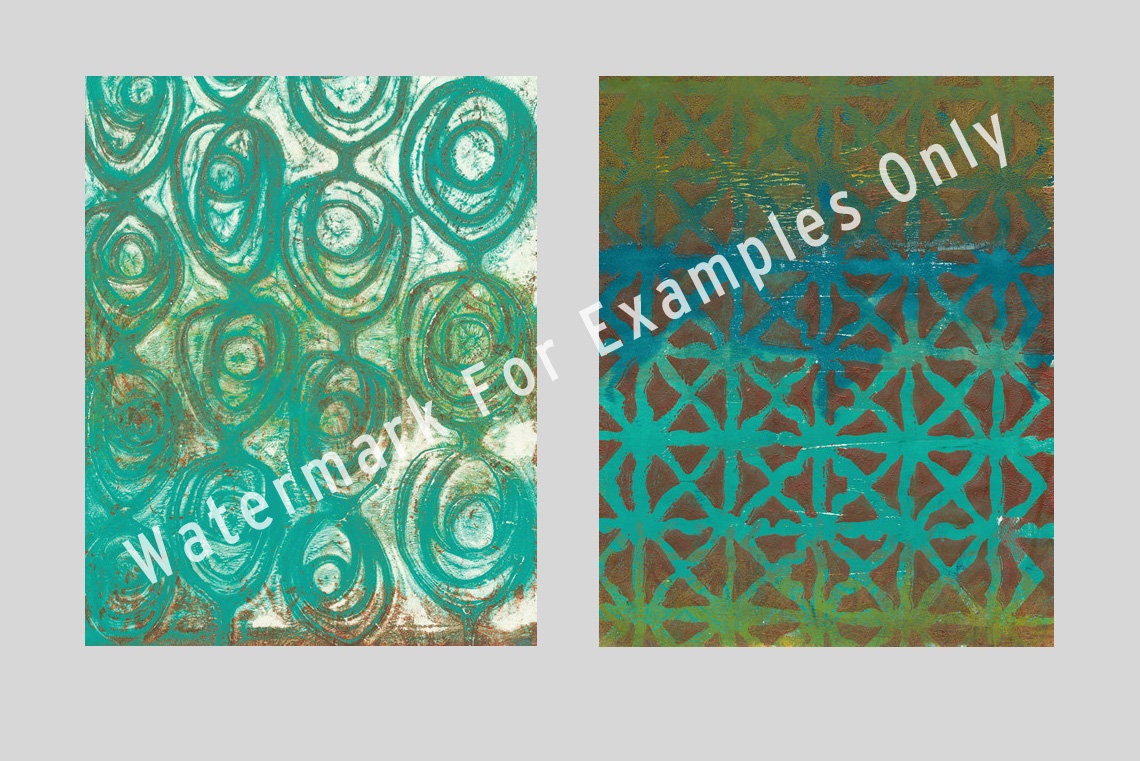 Gelli Texture Pages Set in Bright Earthy Hues, Printable Papers ...