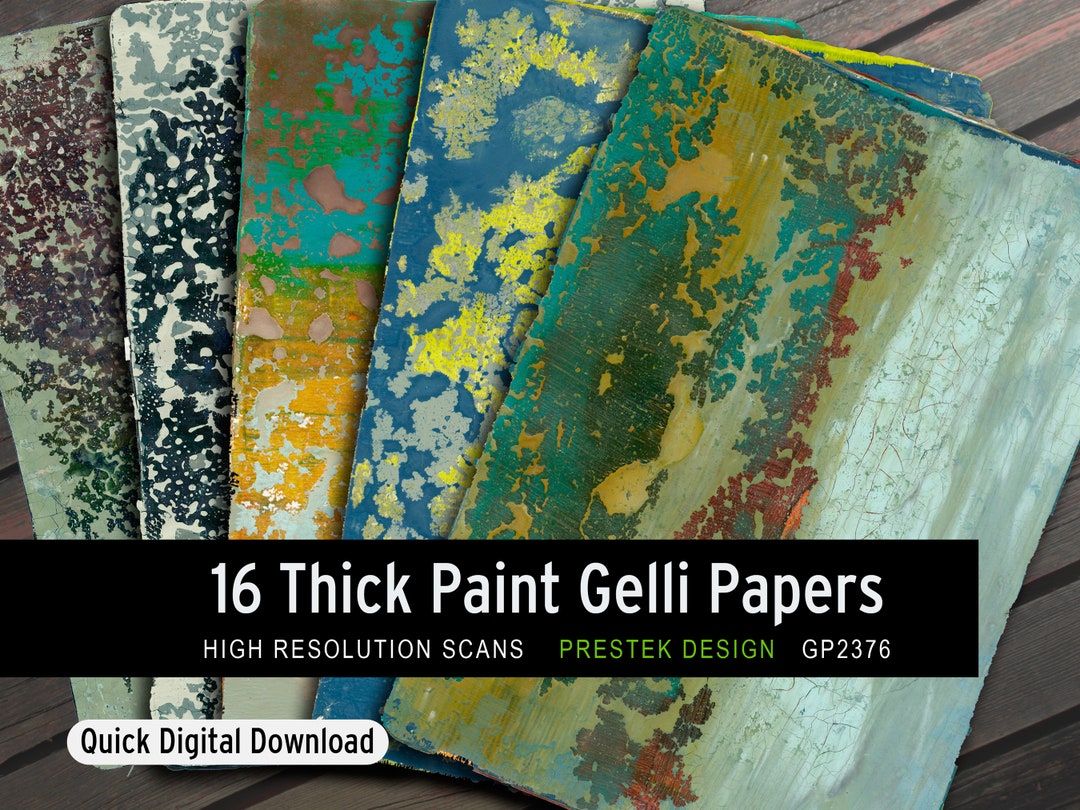 Earthy Gelli Print Textures | Digital Paper Pack for Collage, Mixed ...