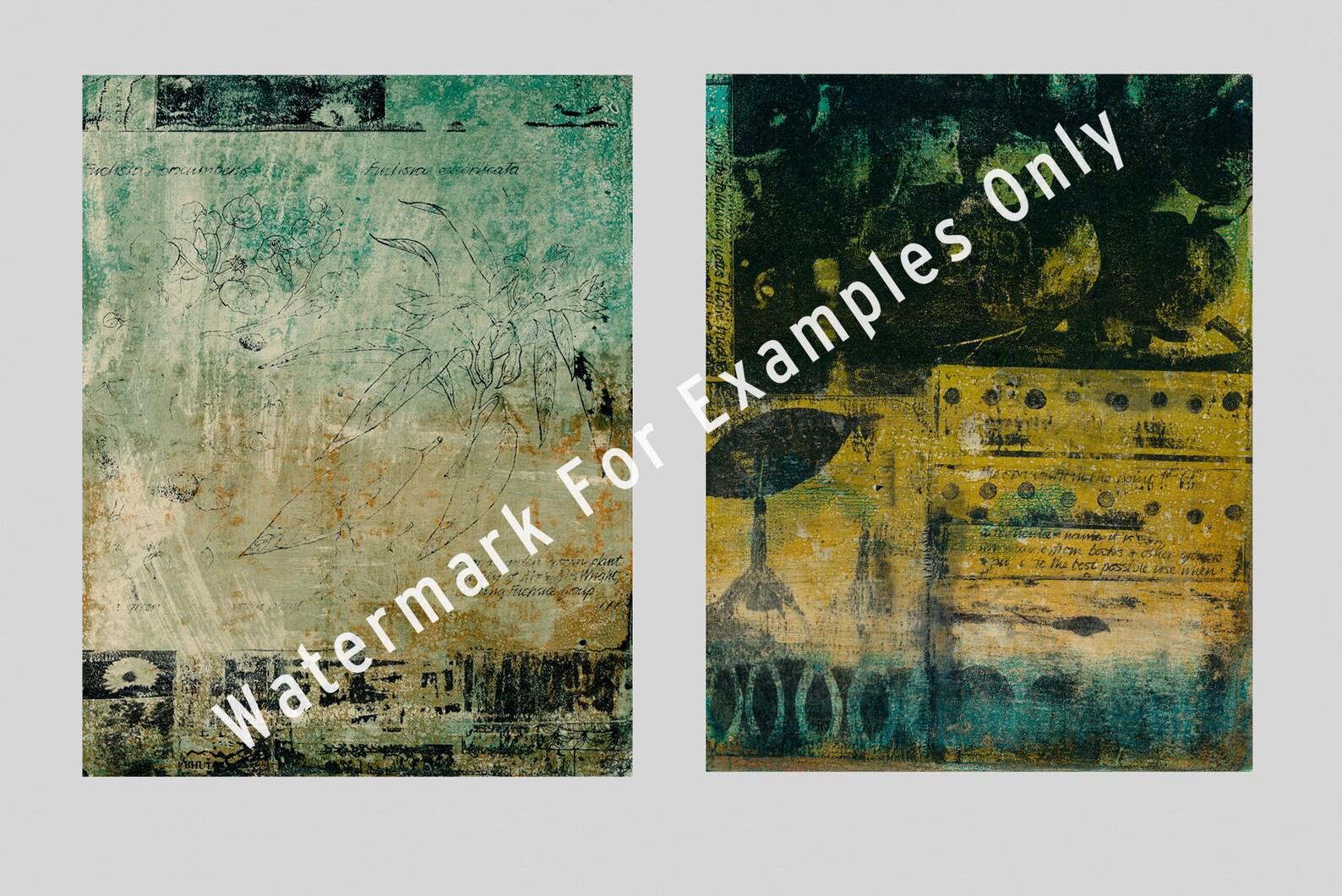 Gelli Texture Pages in Blended Hues for Collage, Mixed-media ...