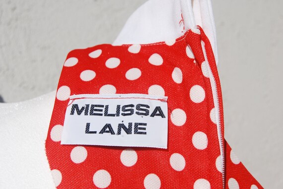 Red Vintage Nautical 1970's Sailor Polka Dot Maxi Dre… - Gem