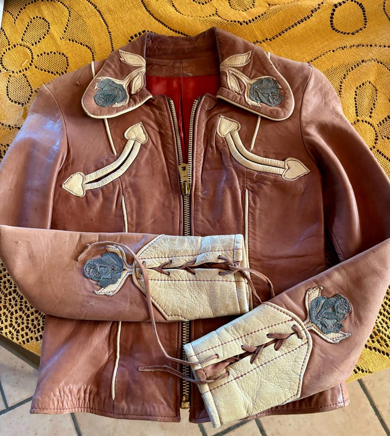 Vintage East West Leather Rodeo Jacket S - Etsy