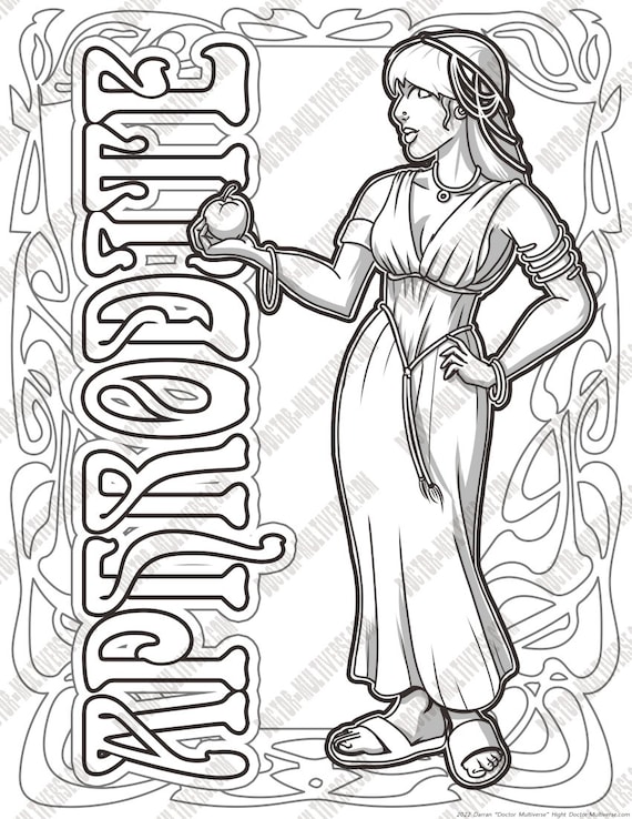 Greek Mythology Coloring Pages Aphrodite Goddess