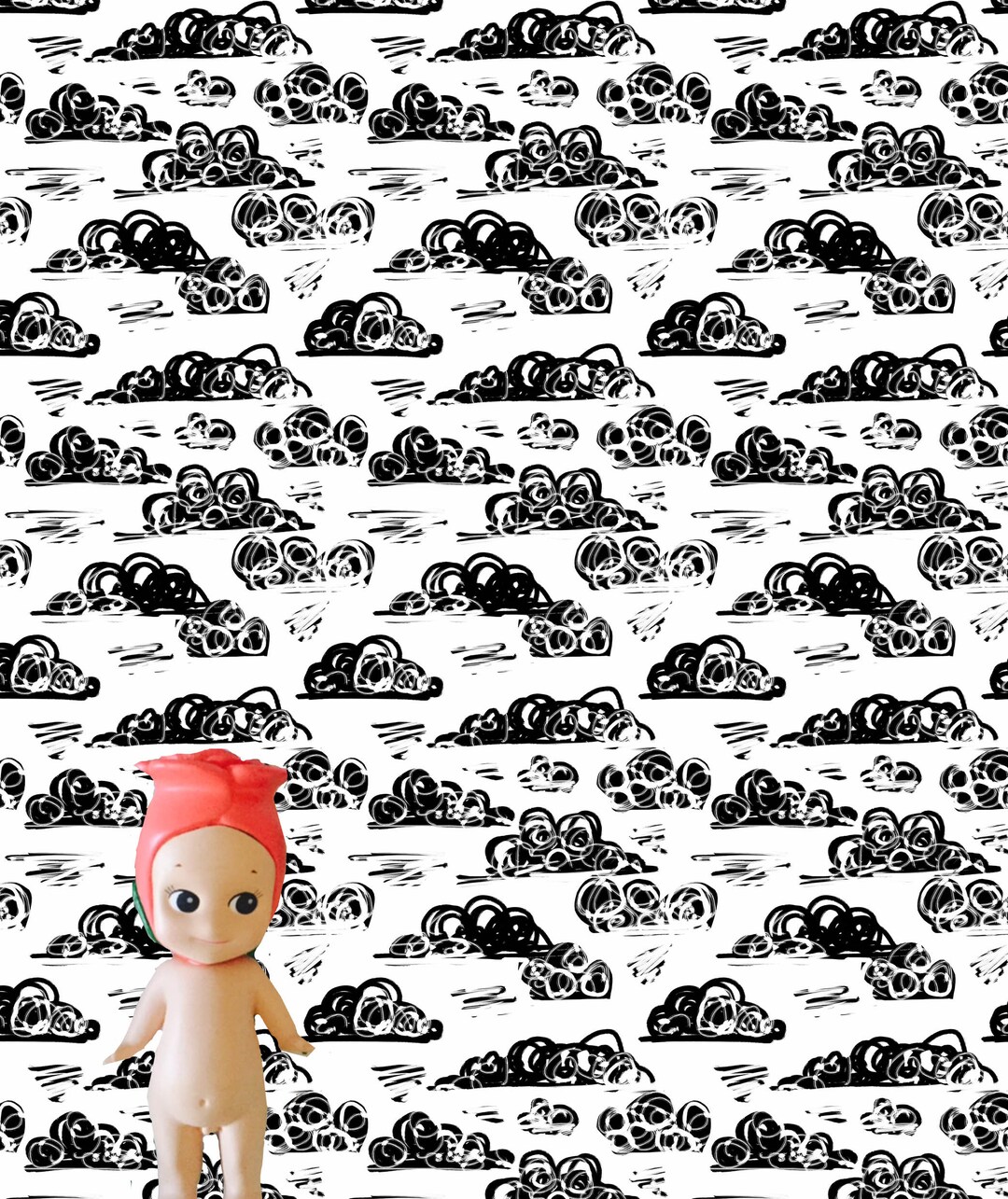 Inky Clouds Modern 1:12 Dollhouse Wallpaper Digital Download - Etsy