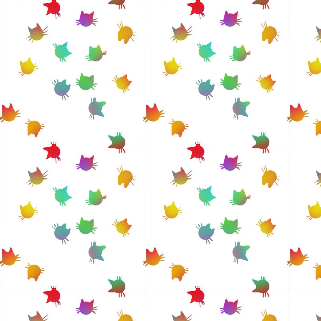Variegated Rainbow Scatter Cats 1:12 Dollhouse Wallpaper Digital ...