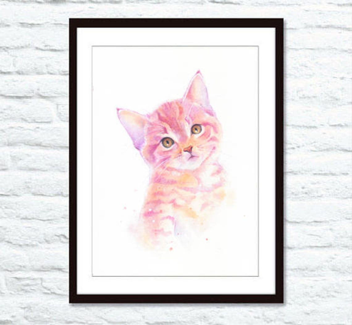 Kitten cat kitten print animal print giclee art | Etsy