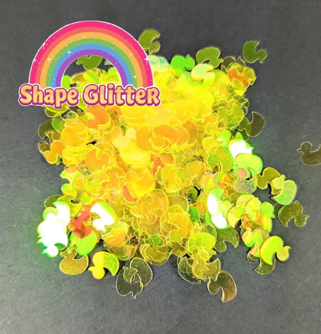 Yellow Rubber Ducky Duck Shaped Iridescent Glitter for Face Hair Body ...