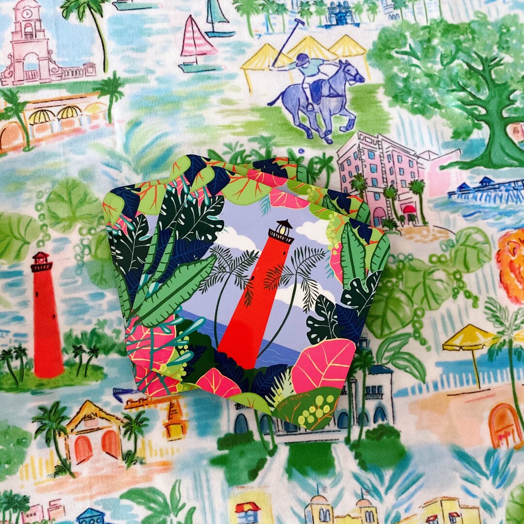 Jupiter Lighthouse “through the Seagrapes" Coaster Set - Etsy
