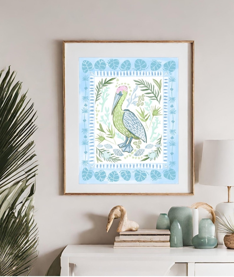Pelican in Paradise, Art Print - Etsy